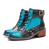 Handmade Leather Embossed Comfy Ankle Boots – superladystar