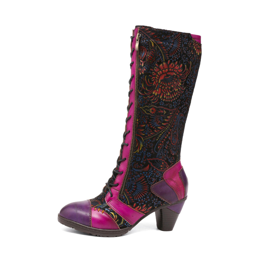 Retro Handmade Leather Patchwork Boots – superladystar