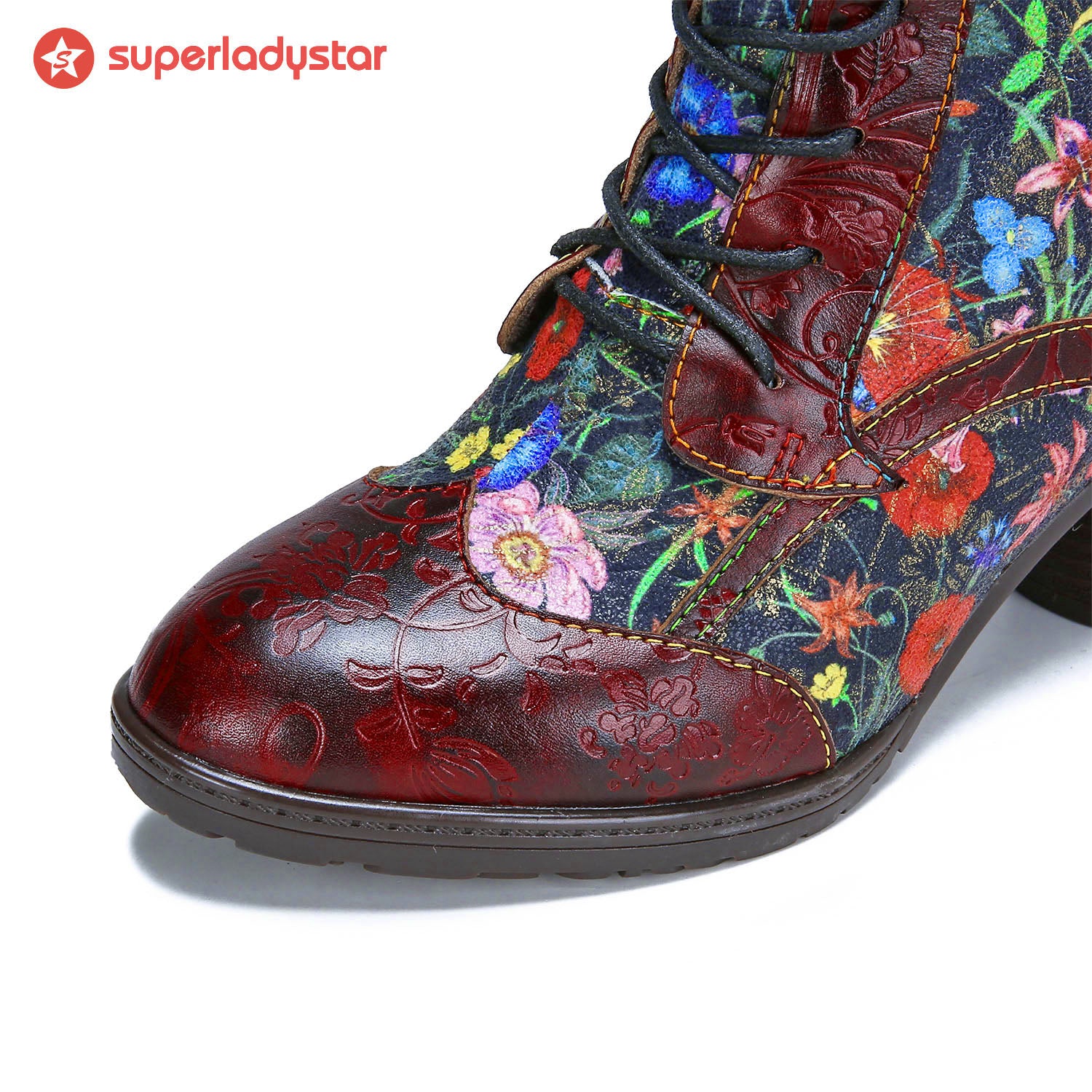 Retro Handmade Leather Patchwork Ankle Boots – superladystar