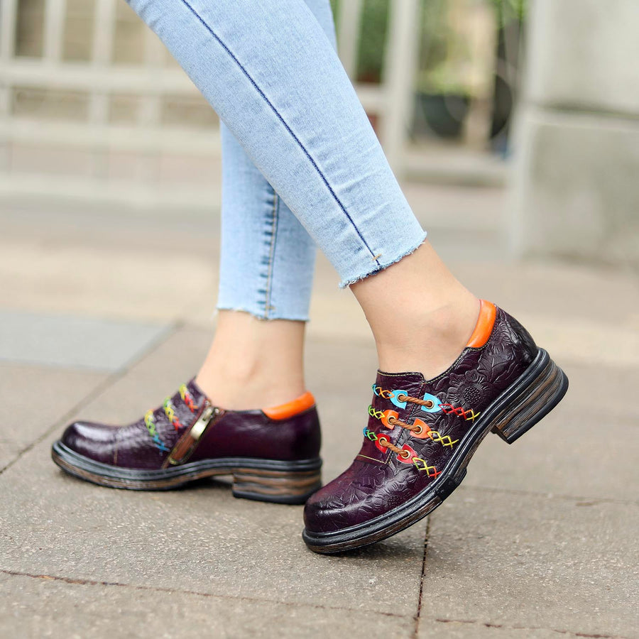 Hand Embossed Genuine Leather Shoes – superladystar