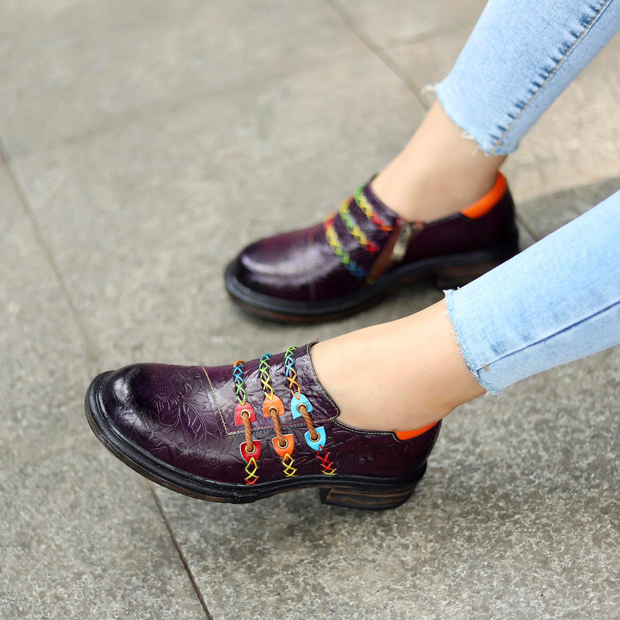 Hand Embossed Genuine Leather Shoes – superladystar