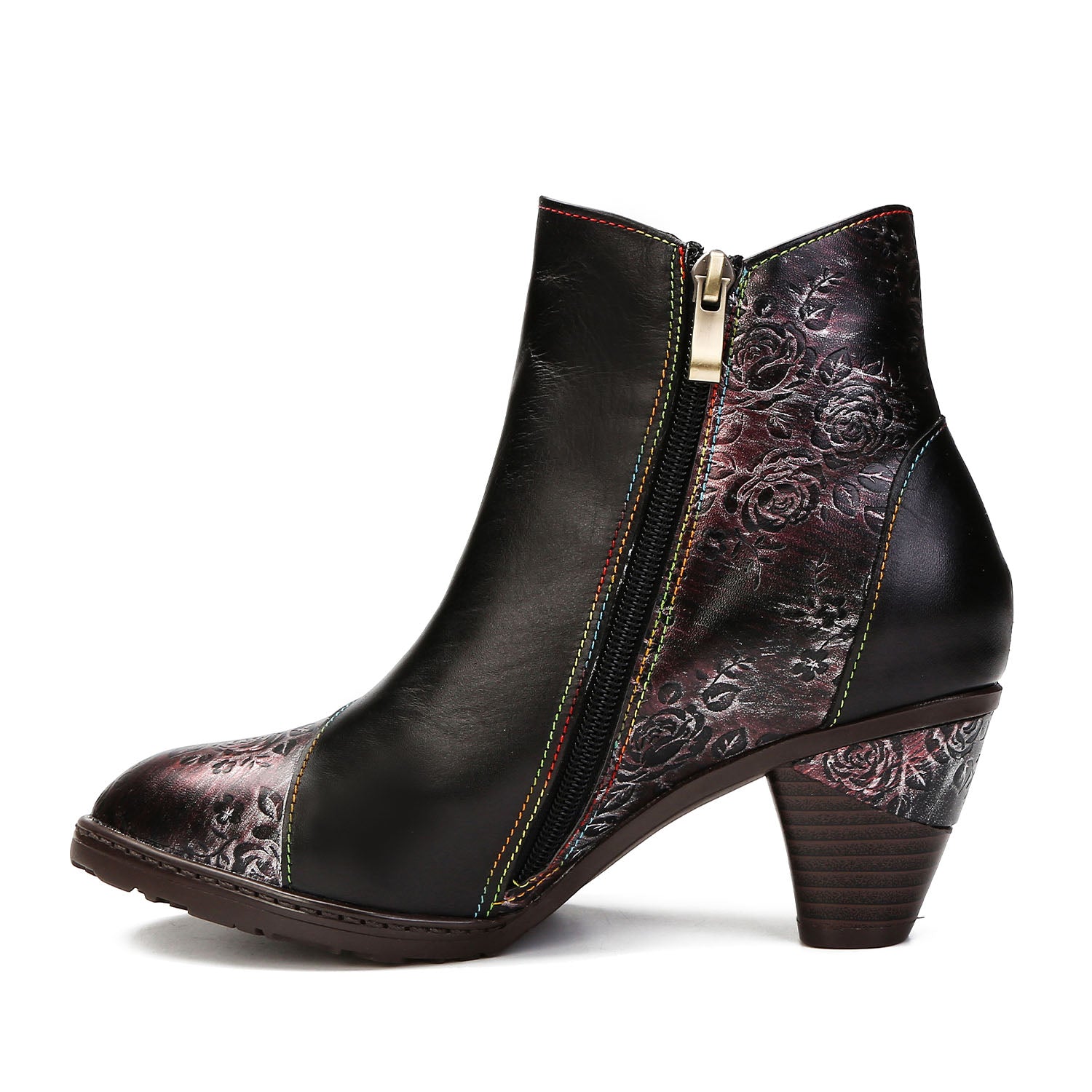 Retro Handmade Floral Stitching Button Boots – superladystar