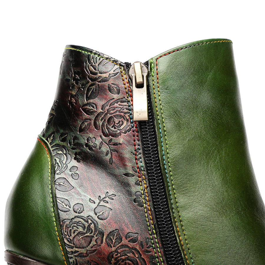 Retro Handmade Floral Stitching Button Boots – superladystar