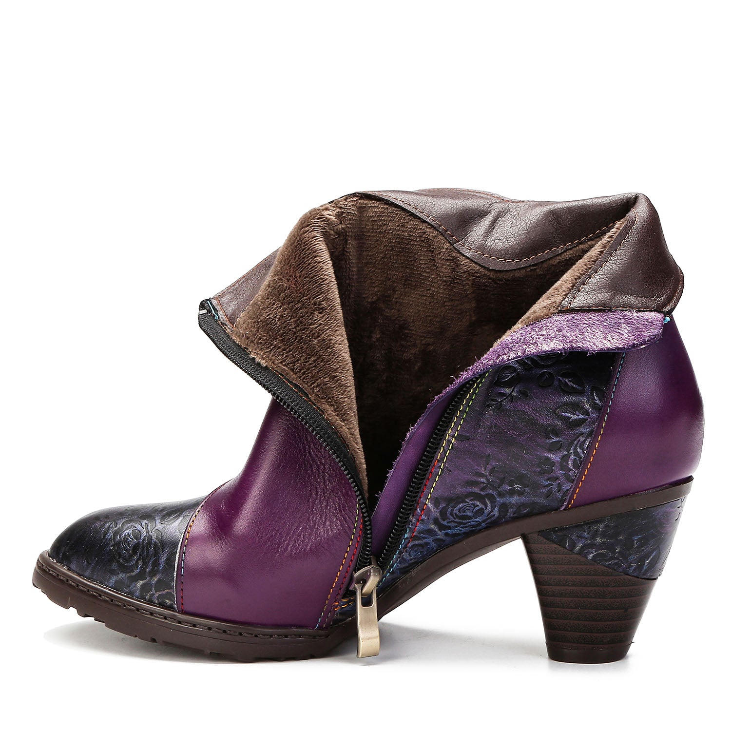 Retro Handmade Floral Stitching Button Boots – superladystar